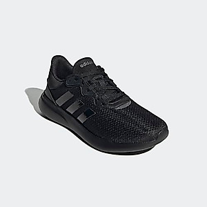 adidas Women's QT Racer 3.0 Running Shoe, Black/Black/Iron Metallic, 7.5