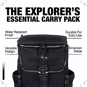 DEFY Menace Backpack 2.0 | Waxed Canvas Backpack | 18 Liter Utility Backpack For Men | Premium Tech Backpack w/ 16 Inch Laptop Sleeve | Water Repellent Travel & Commuter Pack (Black)