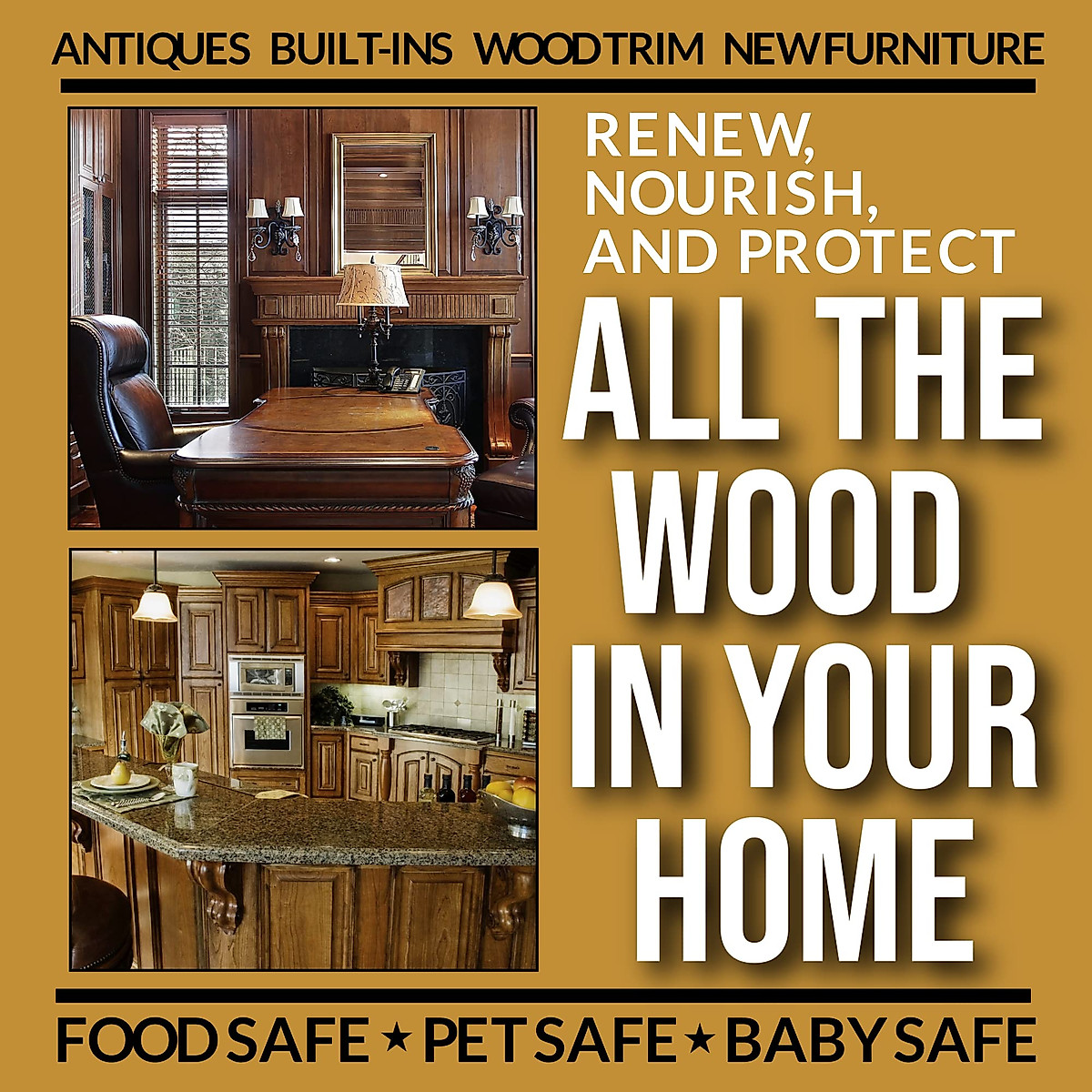 Daddy Van's All Natural Unscented Beeswax Furniture Polish - Food Safe Wood Conditioning Salve Nourishes and Protects Furniture, Cabinets, Antiques and Butcher Block