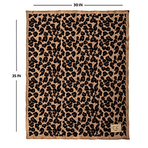 Funky Junque Large Soft Warm Lightweight Baby Throw Blanket for Toddler Bed, Strollers, Naps, Daycare Preschool Baby Throw Blanket - Leopard Pattern - Latte