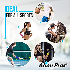 ALIEN PROS Performance Wrist Bands for Working Out 3 Pairs - The Wrist sweatbands That fit Right and Absorb Your Sweat Instantly - All Around Wrist Protection Sweat Bands Wristbands Pack of 3 Pairs