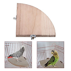 (Pack of 2) Bird Platform Wooden Fan Shape Bird Cage Perch Natural Parrot Stand for Small Animals Parrot Parakeet Cockatiel Budgie Gerbil Rat5.1X5.1 Inch