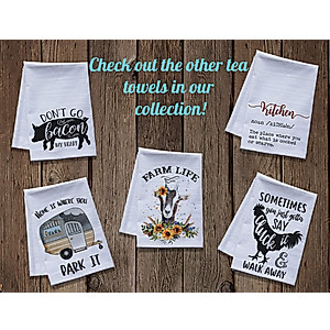 Live Life in Full Bloom premium flour sack tea towel