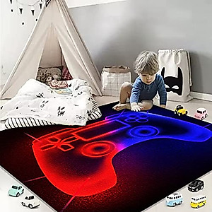 Gaming Rugs for Boy's Bedroom​ Ultra Soft Rugs for Bedroom ​Applies to Teens for Girls Kids Room Crystal Velvet Gamer Rug Indoor Floor Sofa Rugs for Living Room ​Game Room Decor