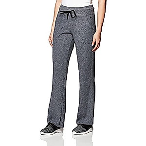 Calvin Klein Women's Premium Performance Thermal Wide Leg Pant, Black Heather, Medium