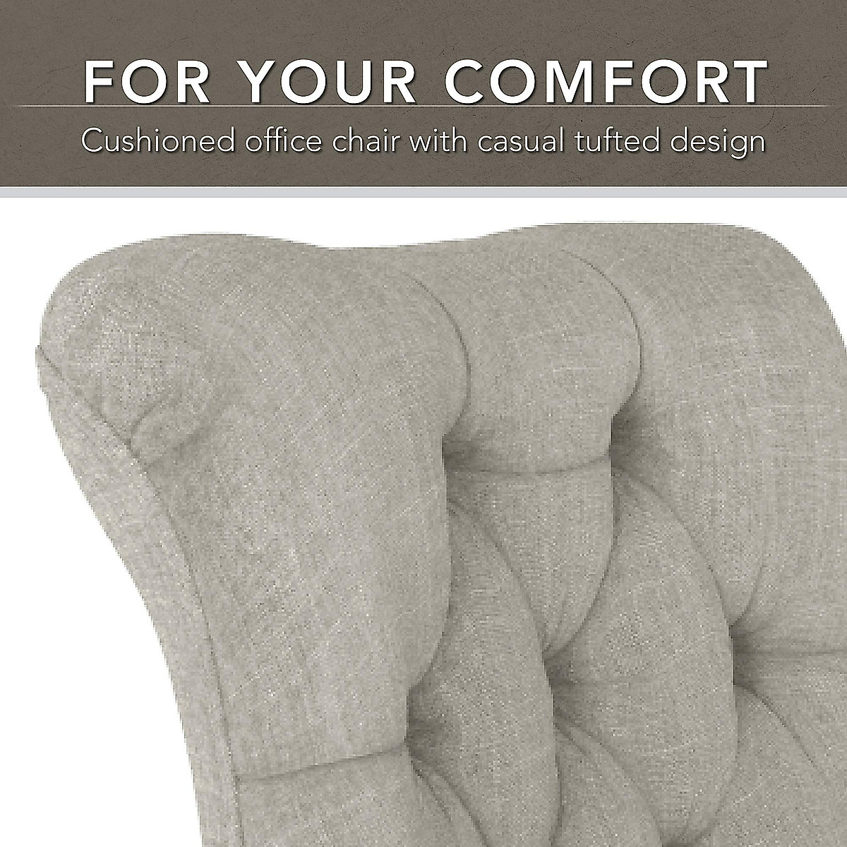 Bush Furniture Fairview Mid Back Tufted Office Chair, Light Gray Fabric