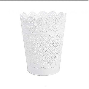 QinleePlastic Slim Oval Trash Can, Wastebasket, Garbage Container Bin for Bathroom, Bedroom, Home Office(Purple)