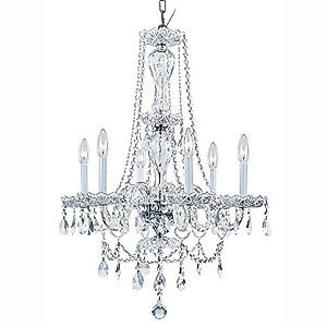 Hampton Bay Lake Point 6-Light Chrome Crystal Chandelier 31"x 22"