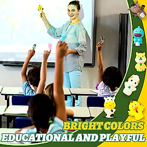 Chengu 10 Pcs Finger Puppets Rubber Farm Animal Finger Puppets Easter Basket Stuffers Egg Fillers Fun Bath Gifts Birthday Party Favors for Kids Toddlers Boys Girls