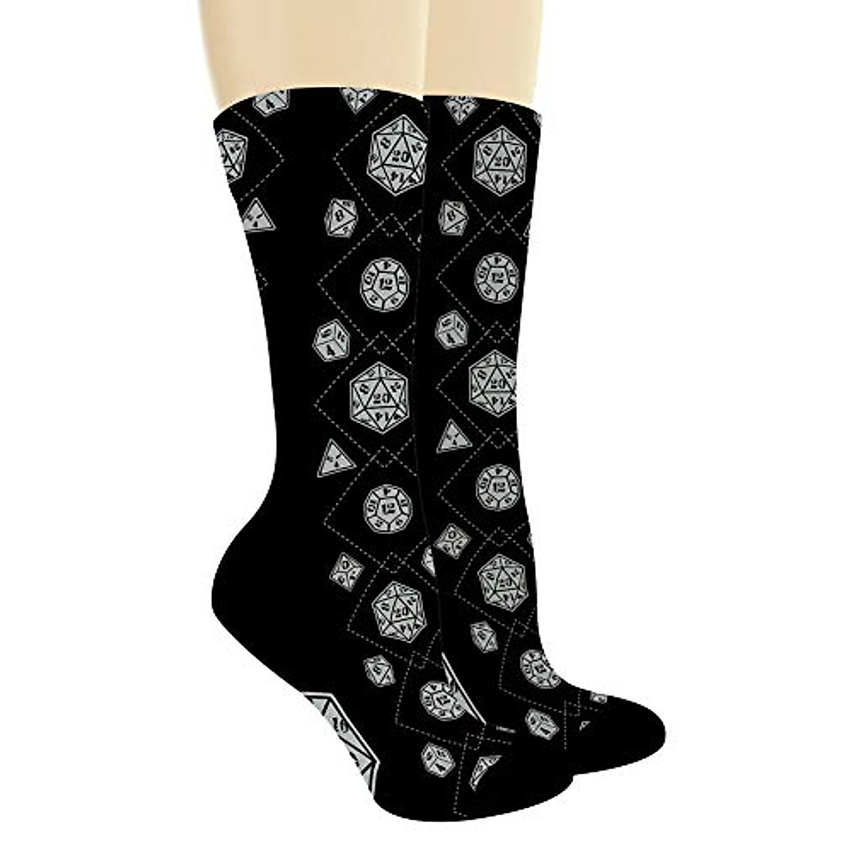 Nerd Gifts D20 Gift Set Lucky Gamer Socks Crit Hit Socks Natural 20 RPG 2-Pairs Novelty Crew Socks