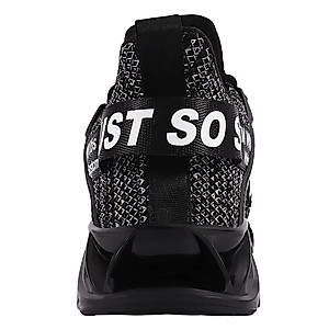 JSLEAP Womens Running Shoes Athletic Walking Sneakers Sports Tennis Shoes,Striped#Black,US 9.5