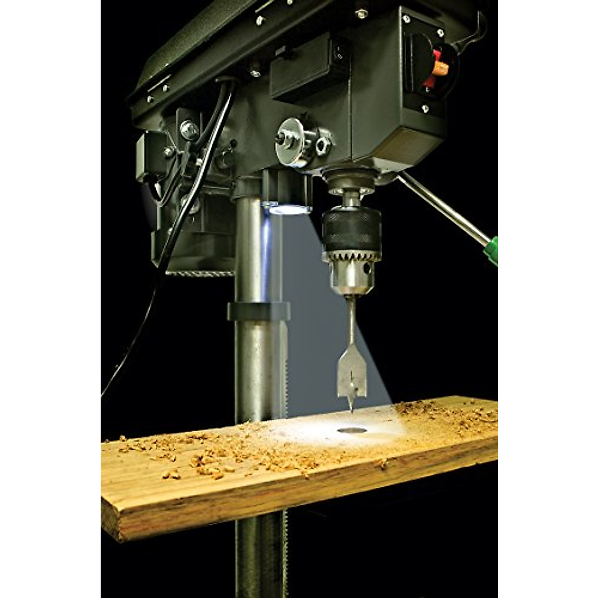 Genesis GDP1005A 10" 5-Speed 4.1 Amp Drill Press with 5/8" Chuck, Integrated LED Work Light, and Table that Rotates 360° and Tilts 0-45°