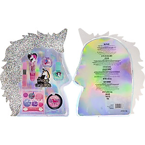 Townley Girl Unicorn Makeup Set with 8 Pieces, Including Lip Gloss, Nail Polish, Body Shimmer and More in Unicorn Bag, Ages 3+ for Parties, Sleepovers and Makeovers