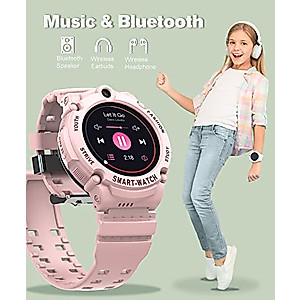 PTHTECHUS Kids Smart Watch with SIM Card, 4G GPS Tracker Watch for Kids, Combines Phone Video Voice and Wi-Fi Call, Wrist Watch Suitable for 8-16 Boys Girls Birthday Gifts