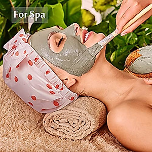 3 Pieces Shower Caps for Women, Waterproof Reusable Shower Hair Caps Elastic Hem Turban Shower Bath Caps for Long, Short and Curly Hair for Women Girls (Stripe, Coconut Palm and Polka Dot Pattern)