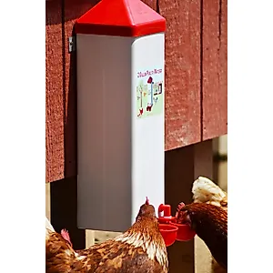RentACoop 2 Gallon Chicken Waterer with Auto-Fill Cups, Horizontal Nipples, Anti-Roost Cone and Mounting Kit - Suitable for Chickens, Quail, Ducks, Geese, Turkey and More