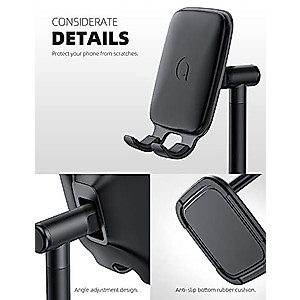 Lamicall Cell Phone Stand for Desk - Adjustable Mobile Phone Holder Dock for Table, Desktop, Office, Compatible with iPhone 13 12 11 X Xr Pro Max 8 7 6 Plus, iPad Mini, 4-10'' Cellphone and Tablets