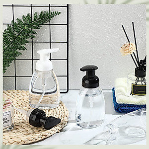 Nuenen 48 Pieces Foaming Soap Dispensers 8 oz Foaming Pump Bottle Plastic Hand Soap Dispenser with Pumps Empty Refillable Press Containers for Liquid Shampoo Bathroom Kitchen(White, Black)