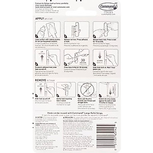 Command Large Utility Hook, White, 1-Hook, 2-Strips (17003ES)