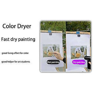 UMAY Cordless Rechargeable Hair Dryer Art Painting Dryer Portable Blower with USB Mobile Port Suitable for Drying Painting Pet Baby Easy to Carry Cordless Use, 1 Count