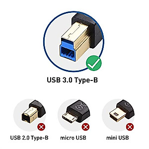 Cable Matters USB C to USB B 3.0 Cable 3.3 ft (USB C to USB Type B 3.0, 3.0 USB B to USB C) in Black