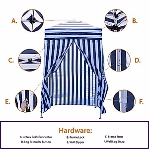 Impact Canopy 4' x 4' Portable Dressing Room, Pop Up Portable Changing Room, Navy Blue / White