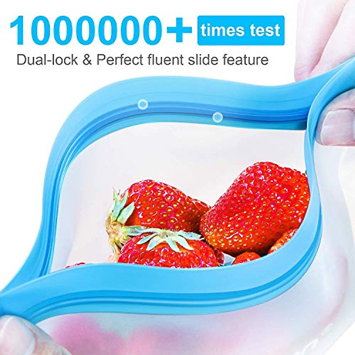 Reusable Storage Bags, longzon【12 Pcs S/M/L】Reusable Sandwich Bags, Reusable Food Ziplock Bags, Small Freezer Large Storage Snack Lunch Plastic Bags, BPA Free, FDA Foodgrade, ecoFriendly Silicone Bags