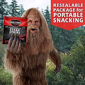 Jack Link's Steak Strips, Beef Jerky, Original Flavor, Snack Bags, Extra Thick Cut Protein Snacks, Ready to Eat - 9g of Protein and 70 Calories Per Serving, Made with Premium Beef, 8 Ounce (Pack of 2)