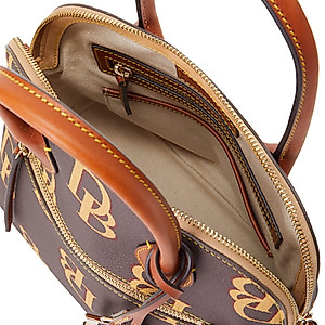 Dooney & Bourke Handbag, Monogram Domed Satchel - Brown Tmoro