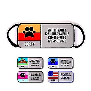 LYP Soundless Slide-On Collar Dog ID Tag - Designer Deep Engraved Silicone – Engraving Will Last - Pet ID Tags, Dog Tags, Cat Tags (Paw - Orange, Large)