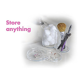 ARAD Acrylic Cotton Ball Holder, Storage Cotton Balls, Bathroom Storage, Makeup Organizer, Acrylic Container, Cotton Ball Organizer, Round Counter Organizer