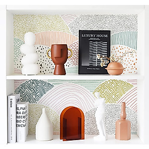 Toduso Peel and Stick Wallpaper Dot/Line Contact Paper Pink Wallpaper 15.5''x78.7'' Removable Self-Adhesive Wallpaper Room Decor Wall Covering Vinyl Rolls