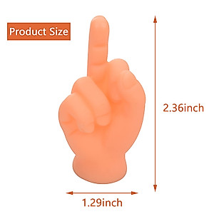 Tiny Hands for Fingers - 10 Pcs Cute Mini Hand Puppet (Middle Finger Sign) Premium Rubber