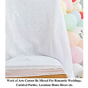 Partisout Sequin Fabric Glitter Fabric 1 Yard Fabric by The Yard Little Mermaid Fabric Material Fabric Sparkly Fabric Mesh Fabric Vinyl Fabric Sequence Fabric Material for Sewing