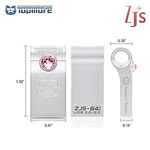 TOPMORE ZJ-S Series USB3.0 Encryption Security Flash Drive Decorated with Leather Braided Bracelet Flash Disk Fashion High Speed Memory Stick (64GB, Pink)