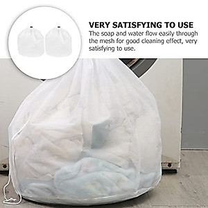 Zerodeko Laundry Bag 2pcs Mesh Laundry Bags Drawstring Laundry Wash Bag Travel Storage Organize Bag Net Wash Bag for Bra Underwear Socks Sweater Laundry Bags Mesh Wash Bags