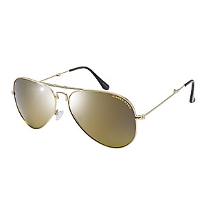 Eagle Eyes Foldable Aviator Sunglasses Polarized, Gold, 57 mm