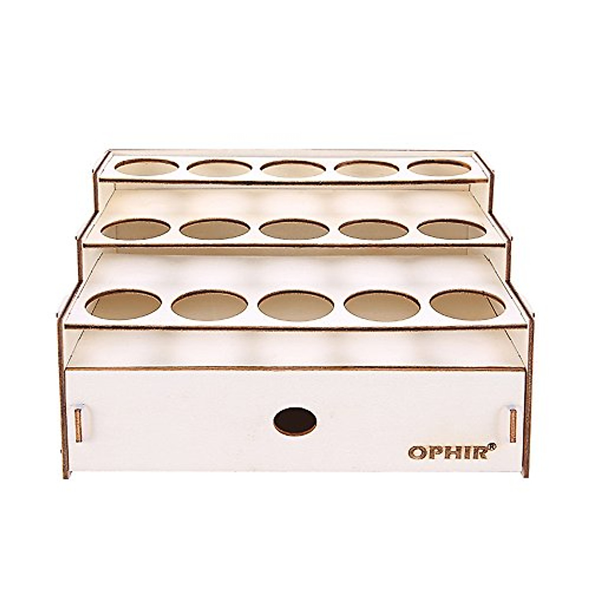 OPHIR Wooden Paint Rack Pigment Ink Bottle Storage with Cabinet Holder Organizer for 15 Bottles of Paints