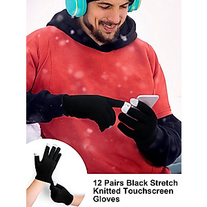 48 Pack Winter Warm Beanie Hat Neck Warmer Set for Men Women Knitted Hat with Winter Touchscreen Gloves Neck Gaiter Warm Sock for Winter Wearing Homeless Care Charity Donation Multicolor