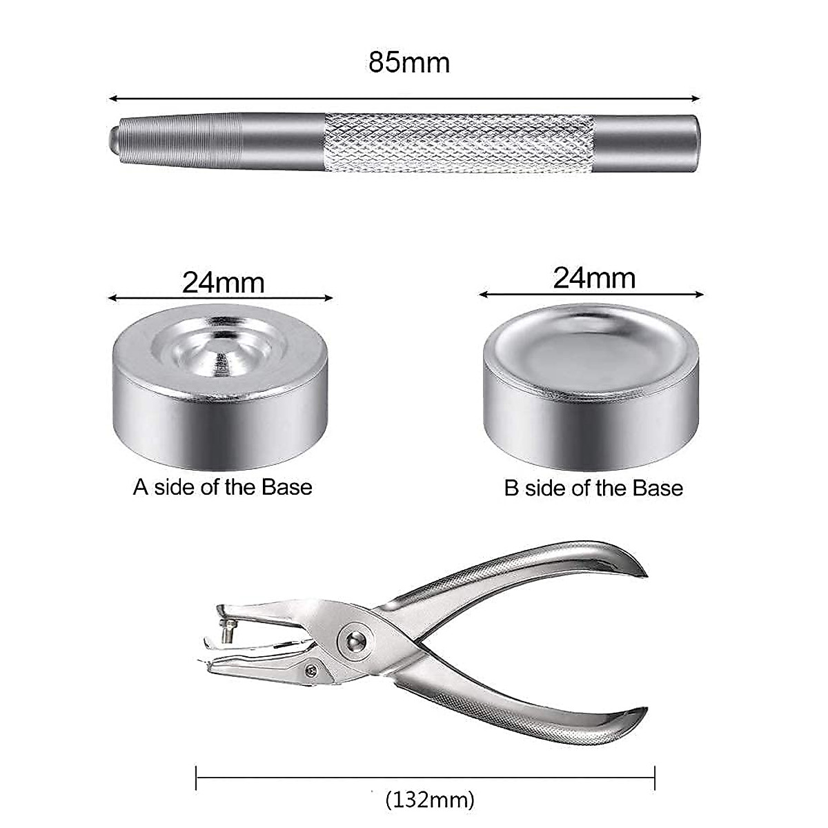 200 Pieces Stainless Steel Snap Fastener Kit, BetterJonny 15mm Heavy Duty Snap Button Press Stud Cap with Pliers and 3 Setting Tools for Marine Boat Canvas Bag Leather DIY Craft