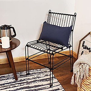 Sunnydaze Modern Wire Armless Dining Chair - Indoor/Outdoor Steel Wire Furniture for Patio, Sunroom, Deck, or Living Room - Black - 23.75-Inch H