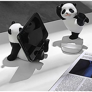 Phone Stand Desk Accessories Resin Panda Figurines Home Decor Decorative Tabletop Ornaments Cute Phone Holder
