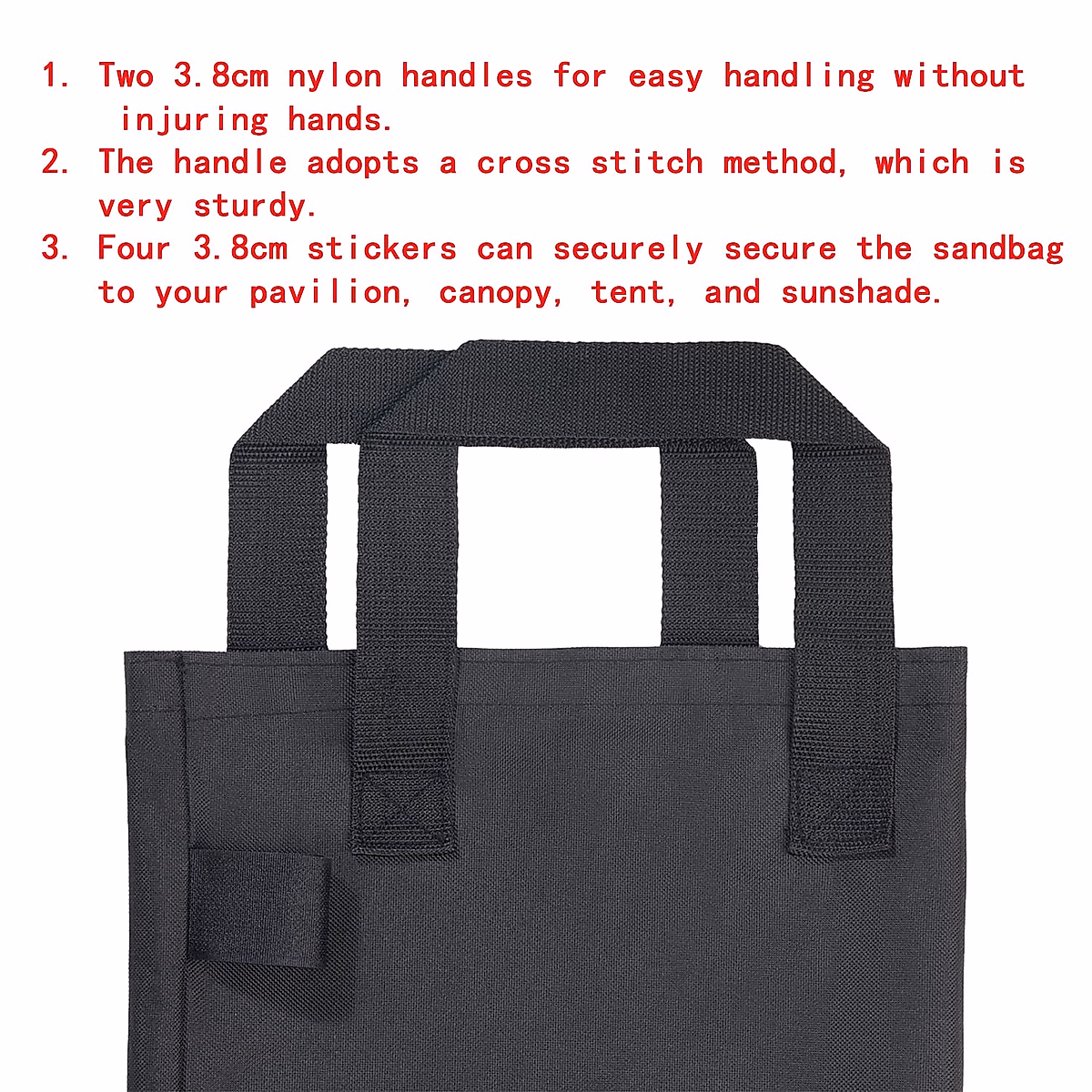 CACTIYE Canopy Weight Bags for Pop up Canopy Tent, Sand Bags Leg Weights for Instant Outdoor Sun Shelter Canopy Legs, 4-Pack (Bags Only, Sand Not Included) (Round-4PCS-7.9x19.7 INCH, Black)