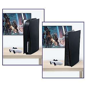 Mcbazel Silicone Skin Cover for PS5 Disk Edition Console, Dustproof Anti-Scratch Anti-Fall Protector Case Cover for PlayStation 5 Disk Edition - Black (NOT for Digital Edition and PS5 Slim)