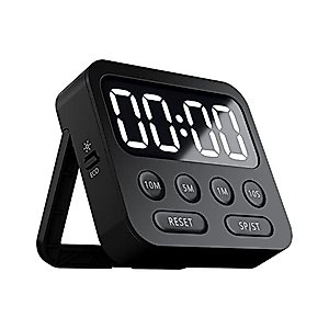 Timer,Kitchen Timer,Classroom Timer for Kids,Magnetic Digital Stopwatch Clock Countdown Countup Timer with Large LED Display Volume Adjustable for Cooking,Exercise, Baking, Desk