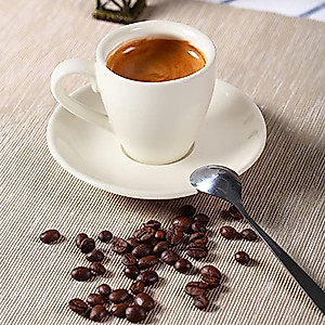 ionEgg Porcelain Espresso Cup with Saucer, Espresso shot Cup, 80ml/2.7Oz, White