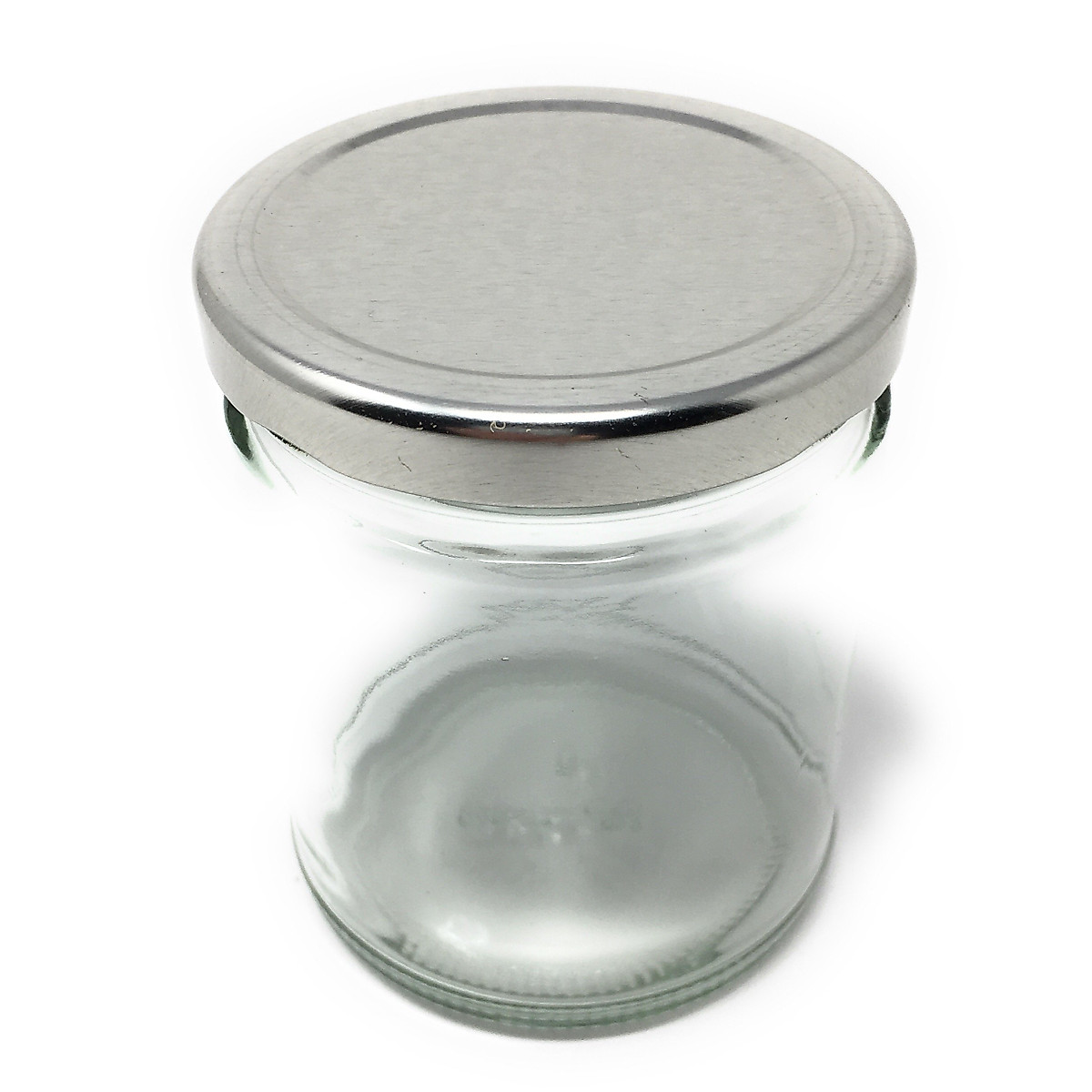 9 oz Straight Sided Glass Jar with Metal Silver Lid 12-Pack by Richards Packaging