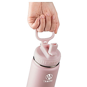 Takeya Actives 32 oz Vacuum Insulated Stainless Steel Water Bottle with Straw Lid, Premium Quality, Blush
