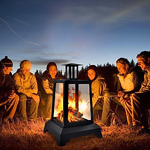 Large Fire Pits Wood Burning 44'' High Chimineas Fire Pit Steel Big Outdoor Pagoda Style Firepits Bowl with Mesh Spark Screen Modern Firepits for Camping,Backyard,Party…