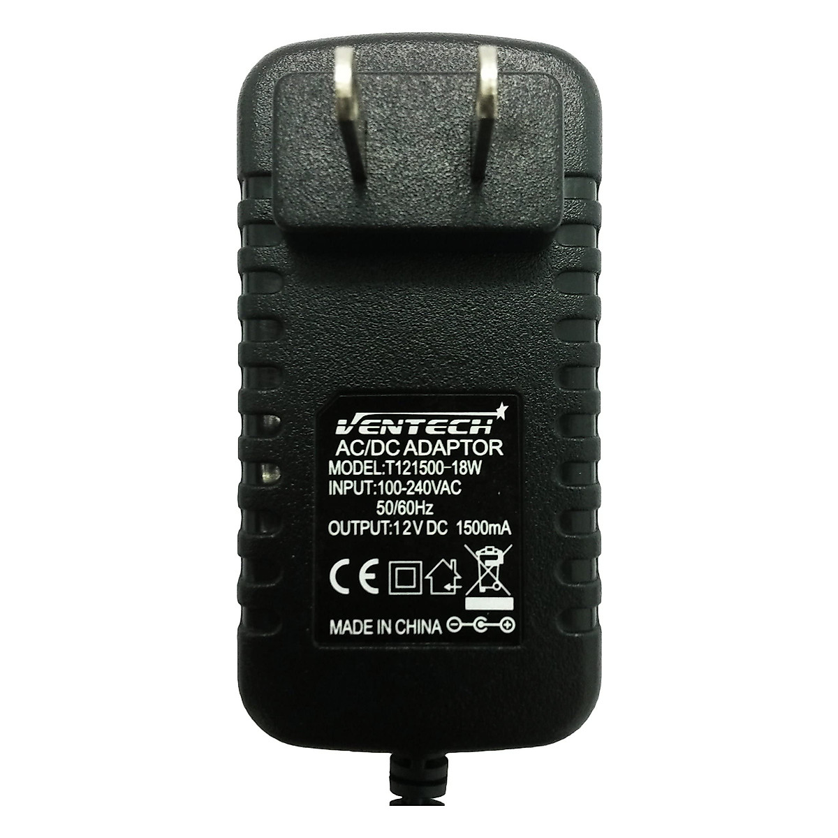 12V 1.5A Power Supply Adapter 100-240V AC to DC 12V Transformers, Switching Power Supply for 12V 3528/5050 LED Strip Lights 18W More Than Regular 12 Volt 1Amp 1a 2.1mm X 5.5mm Security CCTV VENTCH